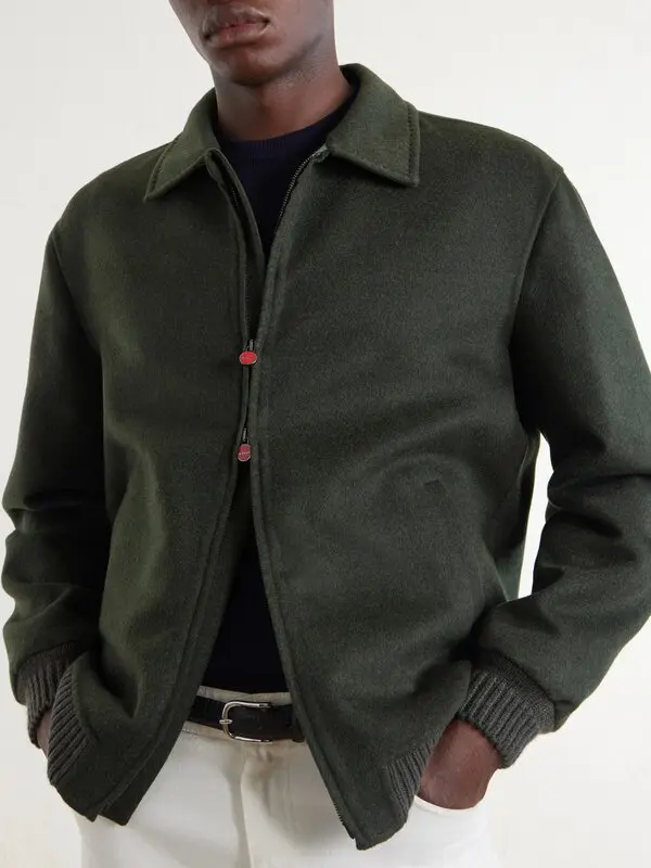 Kiton Brushed Wool And Cashmere-blend Blouson Jacket