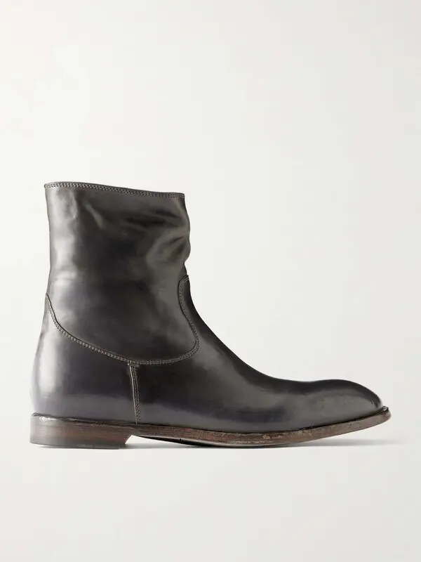 Officine Creative Leather Biker Boots - Black