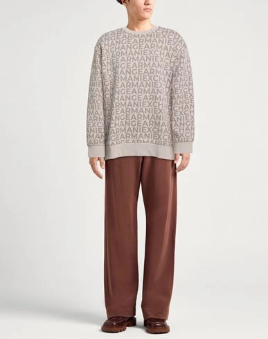 Armani Exchange Cotton Sweatshirt With All-over Logo Print - Beige