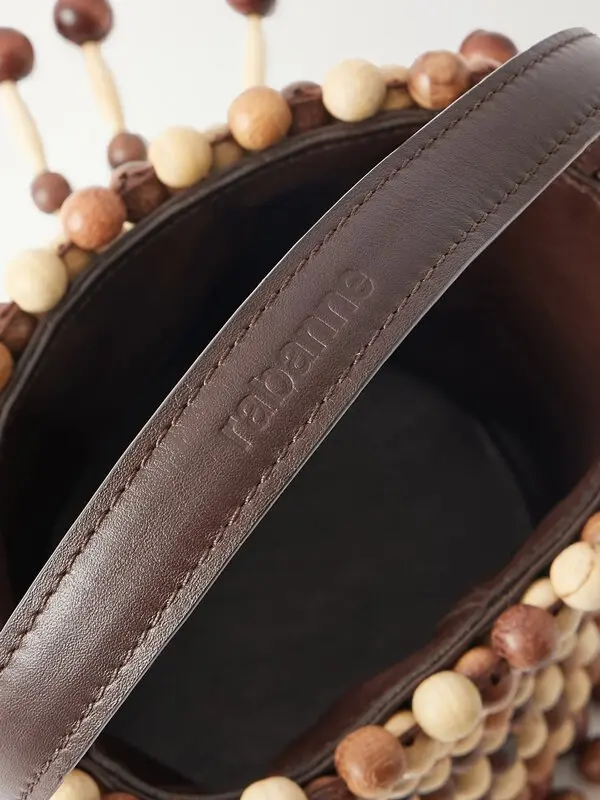 Rabanne Beaded Wood Shoulder Bag