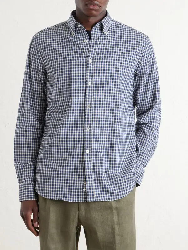 Canali Checked Cotton-flannel Shirt