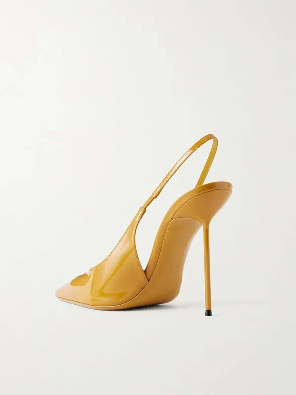 Paris Texas 105 Lidia Patent-leather Slingback Pumps - Bright Yellow