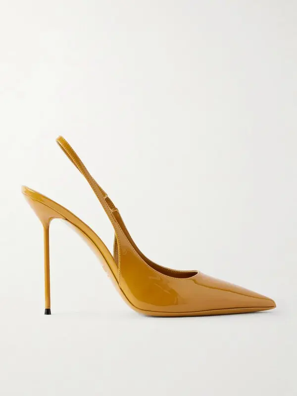 Paris Texas 105 Lidia Patent-leather Slingback Pumps - Yellow