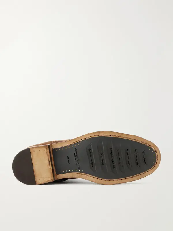 Officine Creative Waxed-suede Biker Boots
