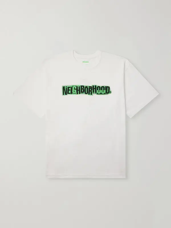 NEIGHBORHOOD Logo-print Cotton-jersey T-shirt - White
