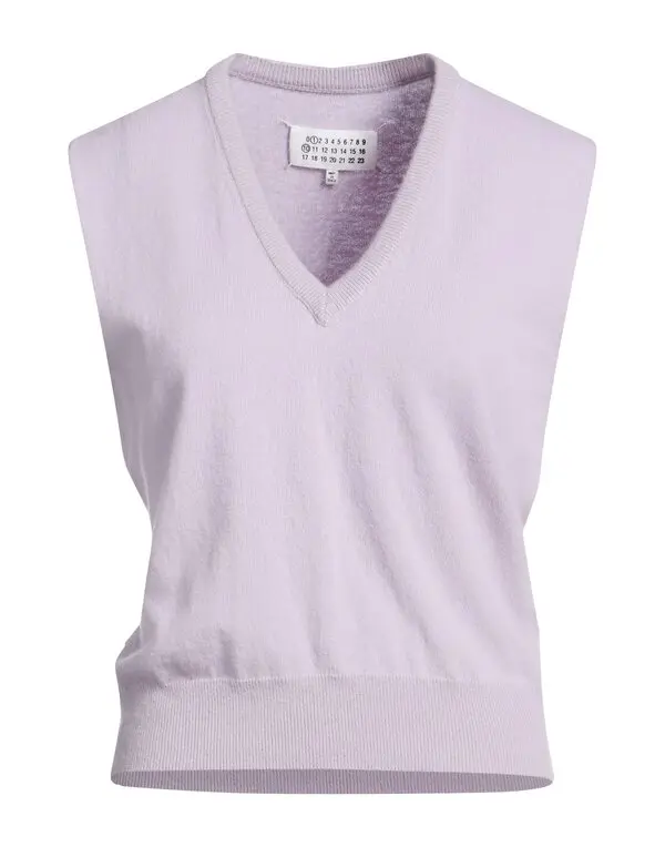 MAISON MARGIELA Virgin Wool V-neck Sweater Vest - Purple