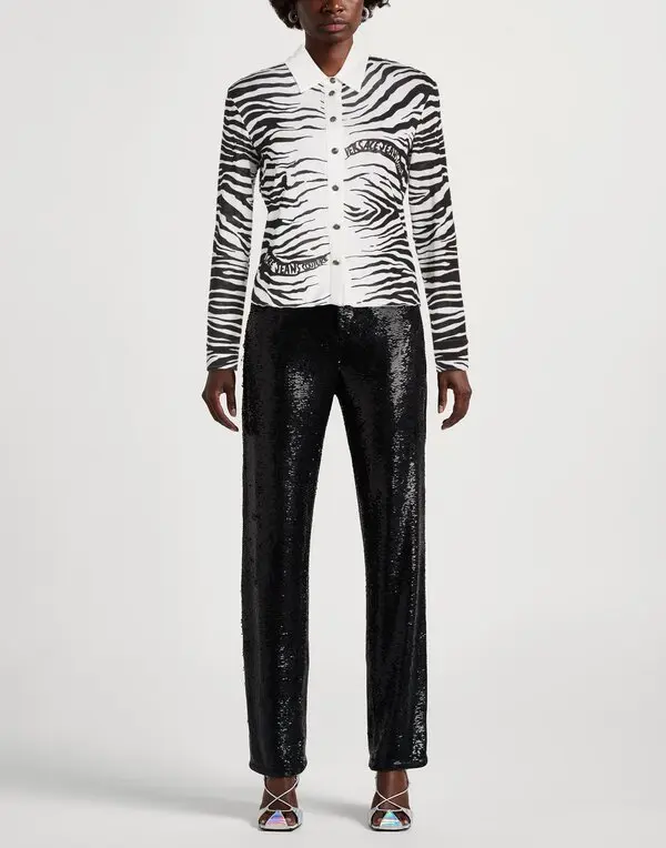 Versace Viscose Blend Zebra Print Shirt