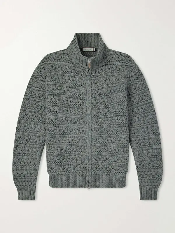 Canali Alpaca-blend Zip-up Sweater