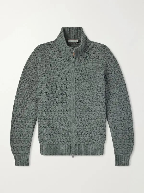 Canali Alpaca-blend Zip-up Sweater