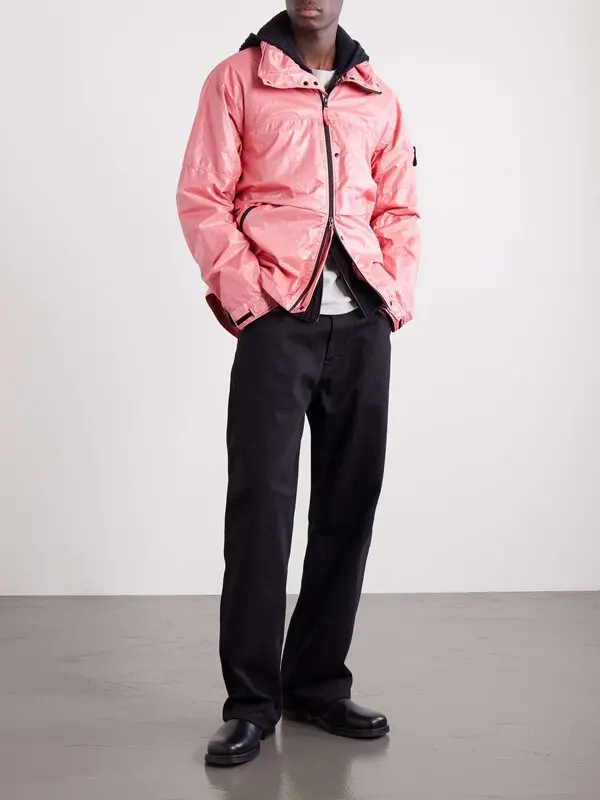 Stone Island Garment-dyed Crinkled-shell Hooded Jacket