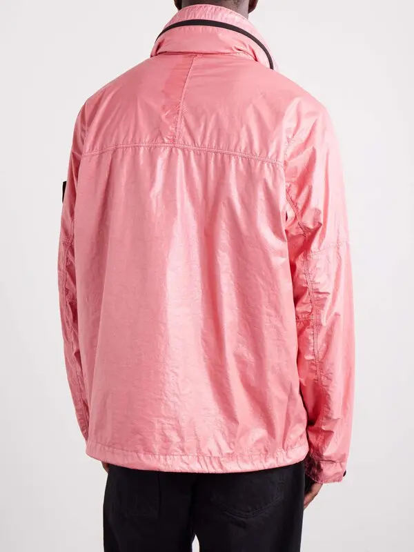 Stone Island Garment-dyed Crinkled-shell Hooded Jacket
