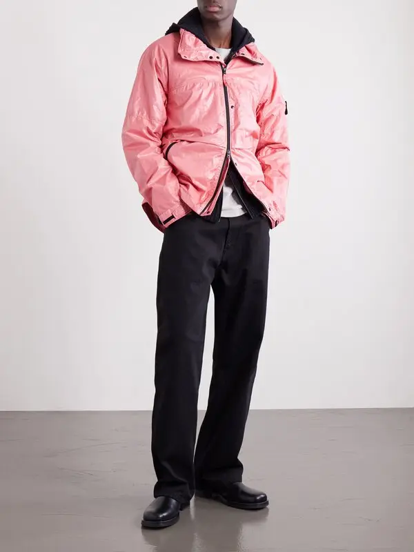 Stone Island Garment-dyed Crinkled-shell Hooded Jacket