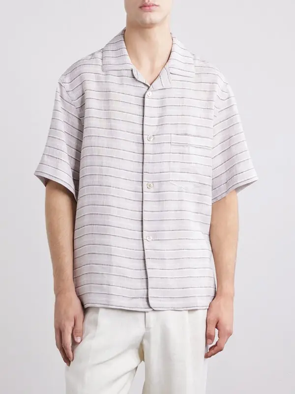 Eleventy Striped Linen Shirt