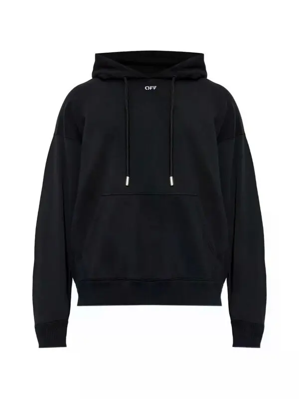 Off-White Graphic-print Drawstring Hoodie - Black