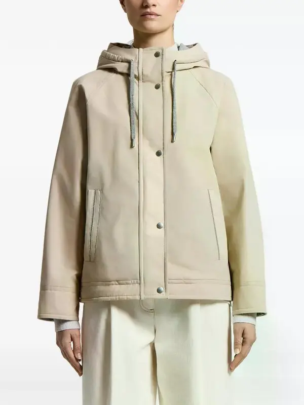 Peserico Hooded Raglan-sleeve Parka Coat - Neutrals