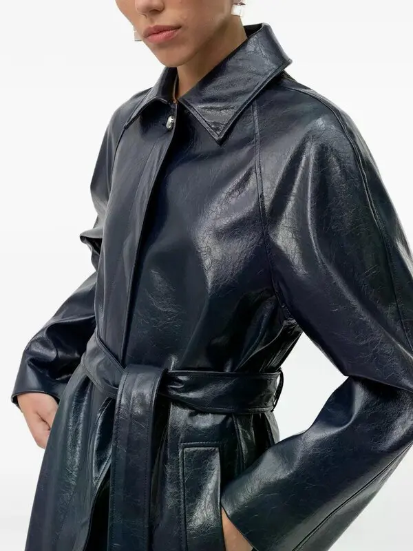 Hugo Belted Crinkled-finish Coat