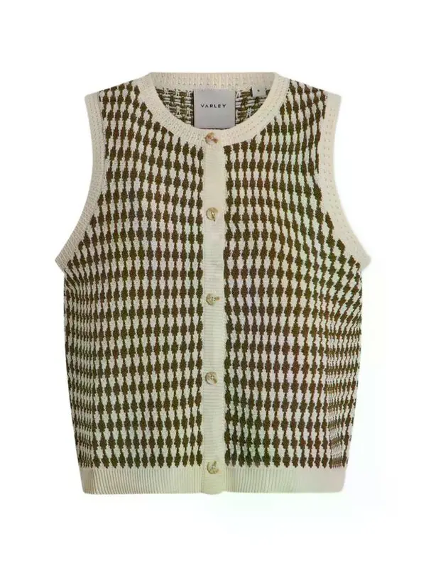 Varley Aura Geometric-pattern Knit Vest - Neutrals