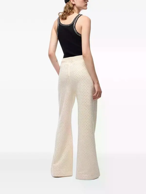 Pinko Fully Rhinestoned Wide-leg Fleece Trousers