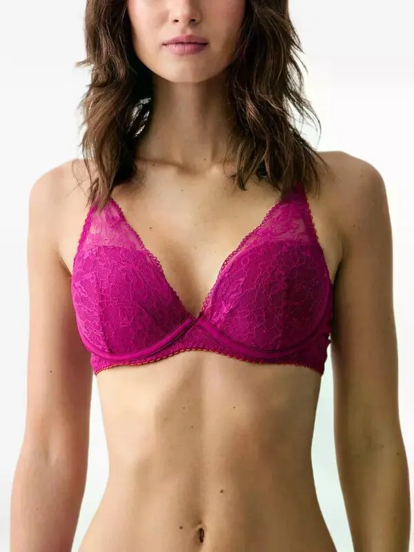 Chantelle Lace-overlay Underwired Bra - Pink
