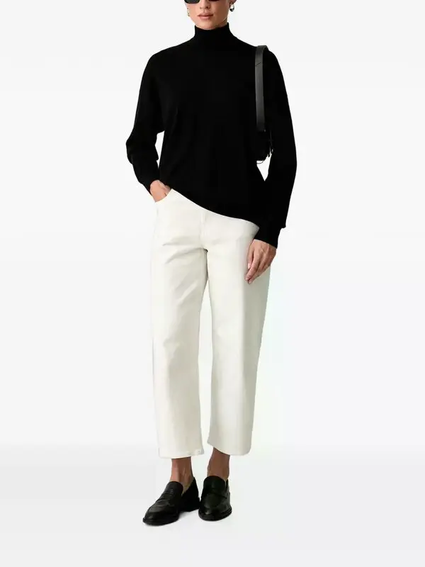 TRUSSARDI High-neck Embroidered-logo Sweater