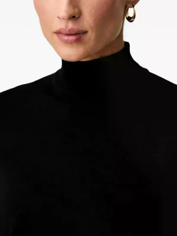 TRUSSARDI High-neck Fine Knit Sweater With Embroidered Logo