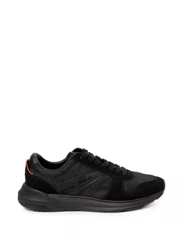 Hugo Monogram Jacquard Faux-suede Trim Sneakers