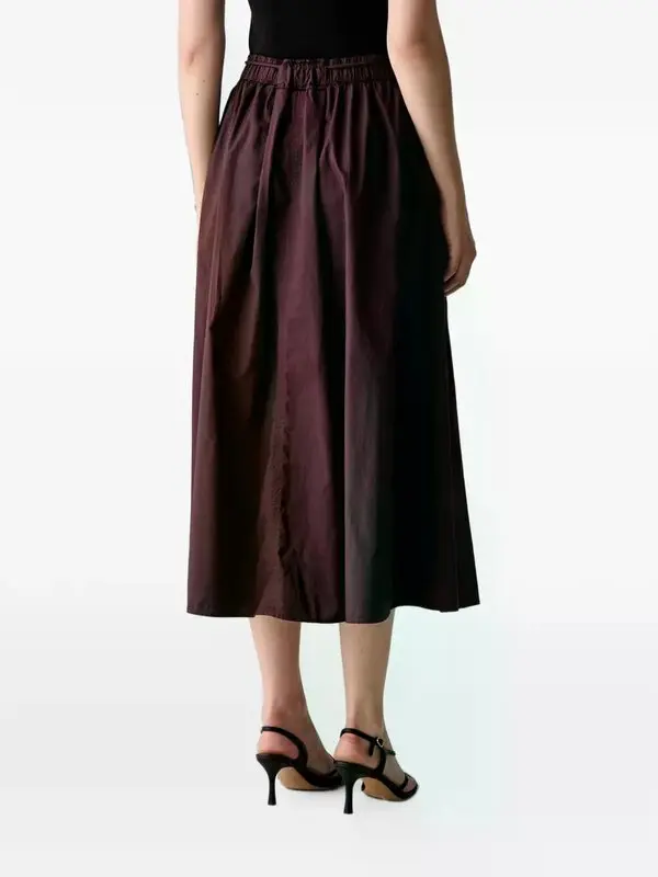 Marc O'polo Drawstring-waist Pleated Midi Skirt - Brown