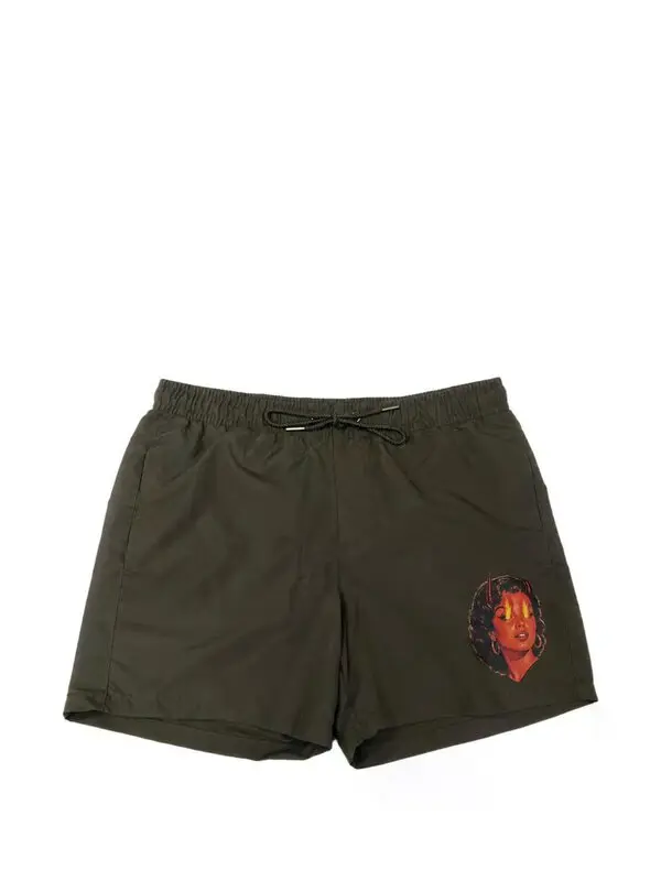 MELT Graphic-print Swim Shorts - Green