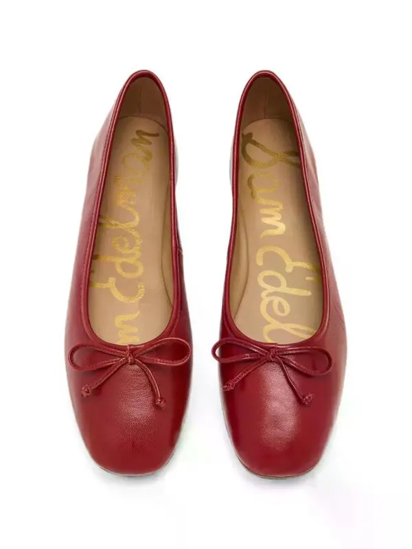 Sam Edelman Alie Ballet Flats With Bow Detail - Red