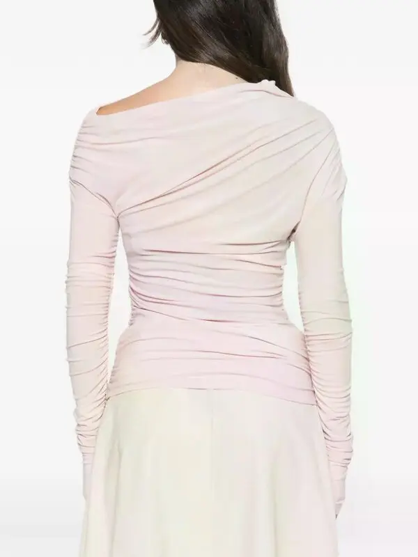 Patrizia Pepe Draped Off-shoulder Top With Ruched Detailing