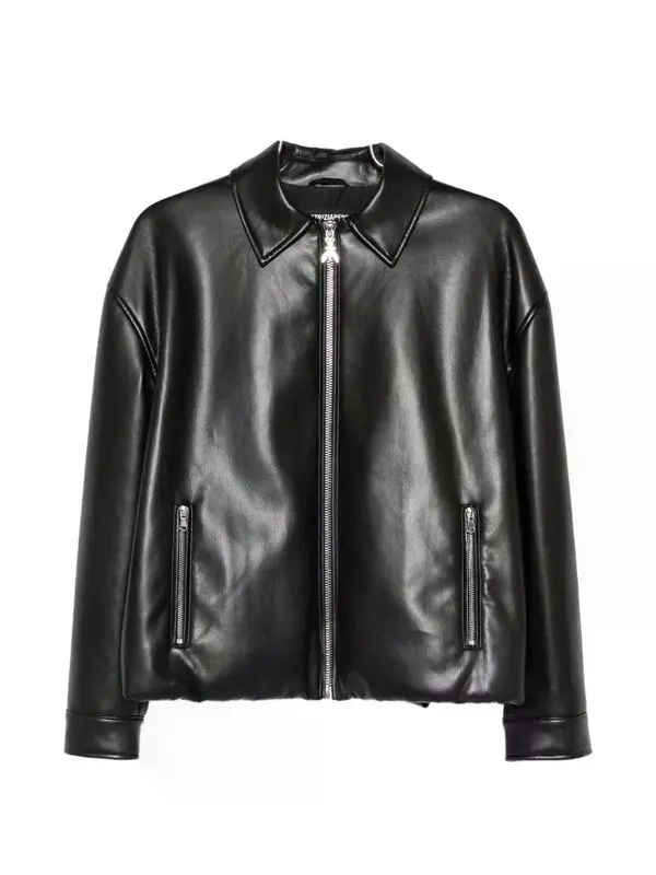 Patrizia Pepe Coated Bomber Jacket - Black