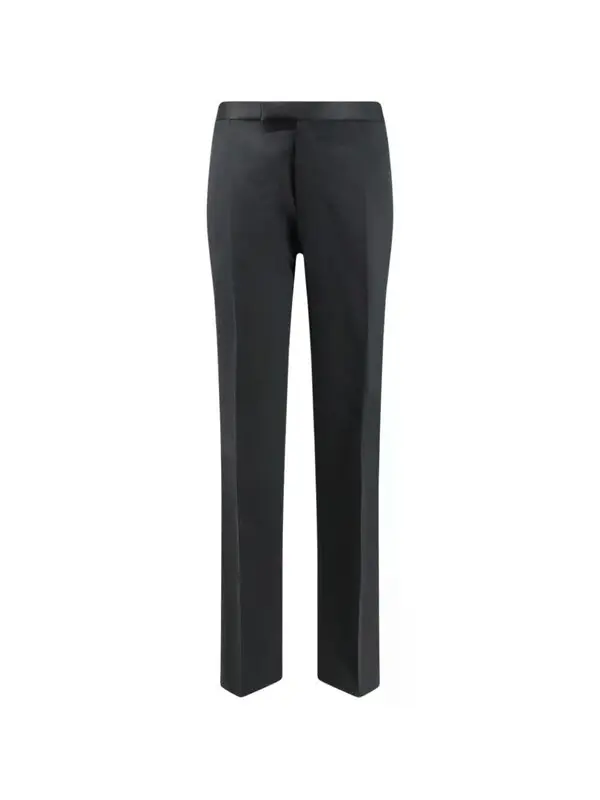 Tagliatore Tuxedo Virgin Wool Trousers - Black