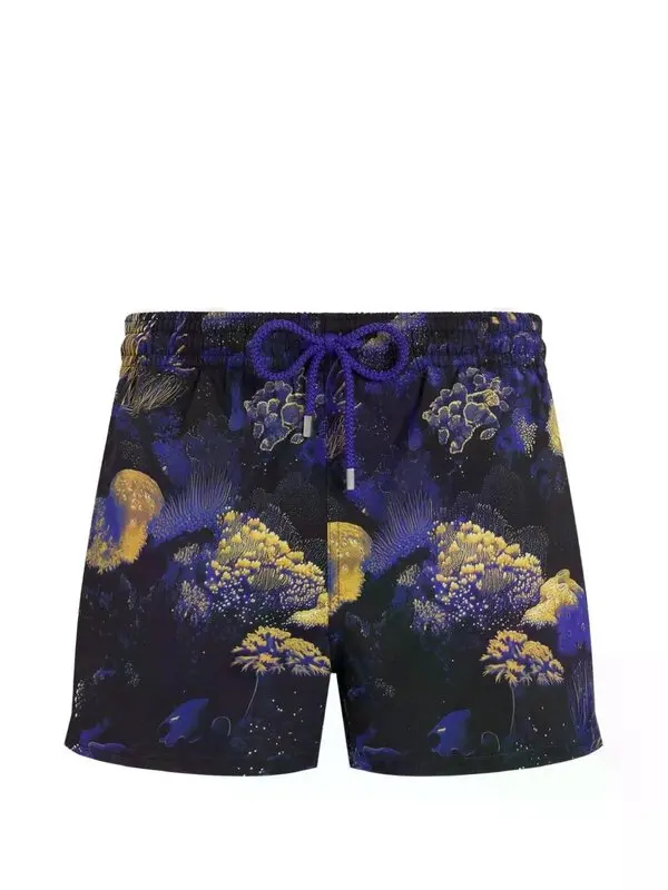Vilebrequin Coral Print Drawstring Swim Shorts - Black