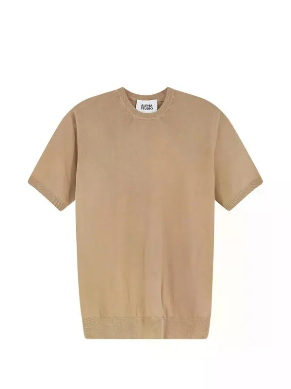 Alpha Studio Short-sleeve Crew-neck Sweater