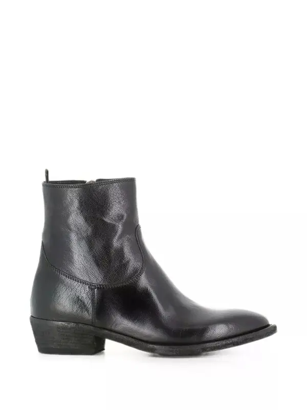 Officine Creative Side-zip Leather Ankle Boots - Black