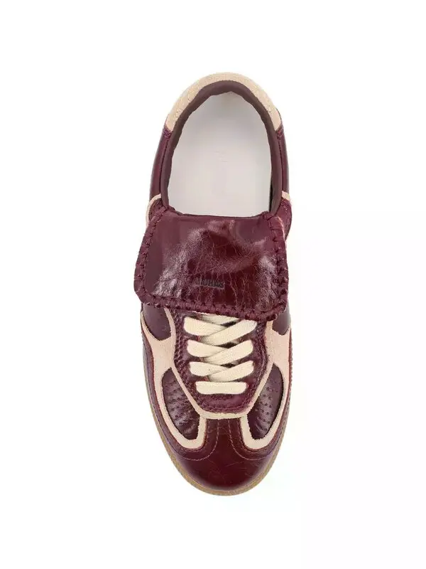 ALOHAS Burgundy Leather Logo-print Sneakers - Purple