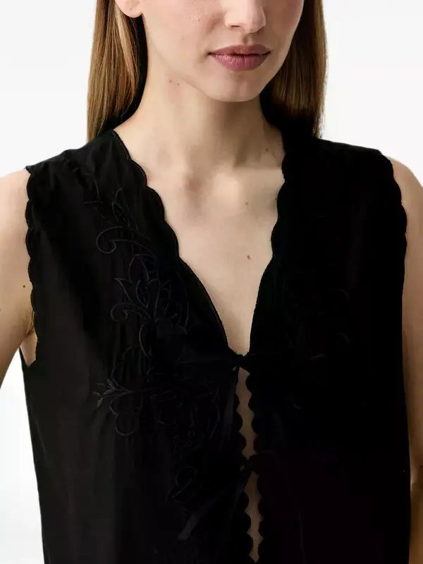 HOSS INTROPIA Embroidered Scallop-edge Vest