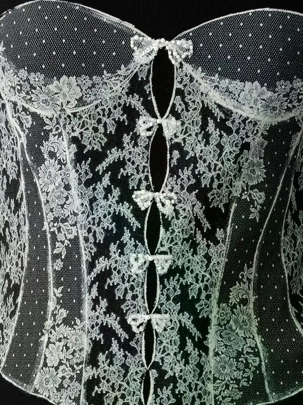 Miss Sixty Corset Print Beaded T-shirt