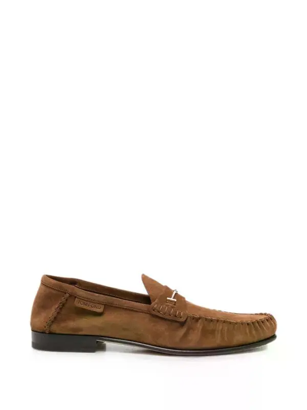 TOM FORD T-bar Suede Loafers