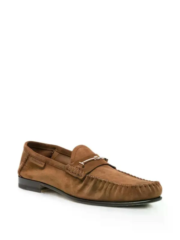 TOM FORD T-bar Suede Loafers