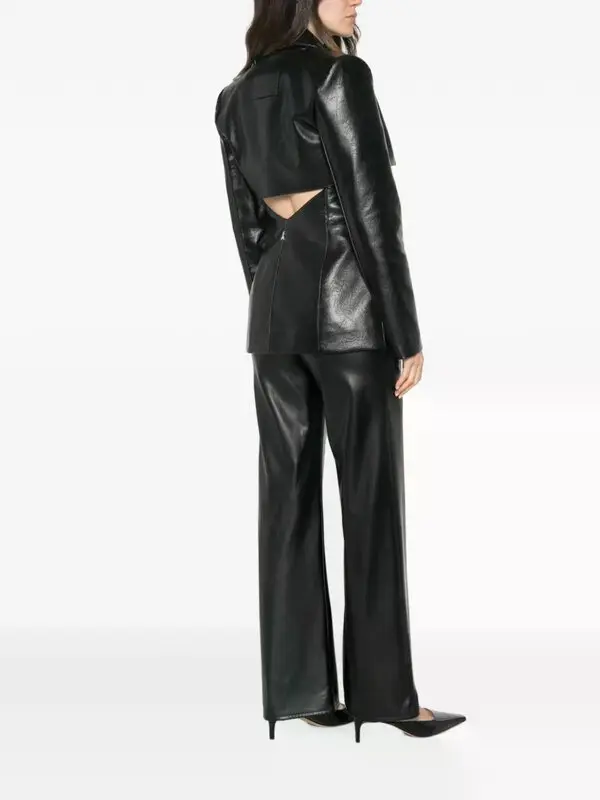 Patrizia Pepe Cut-out Coated Blazer - Black
