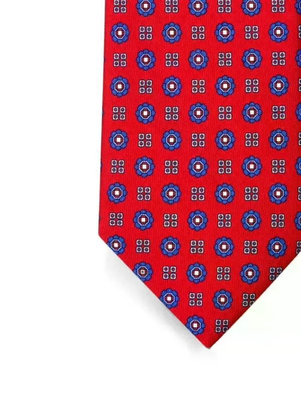 BONA FURTUNA Geometric Print Neck Tie - Red