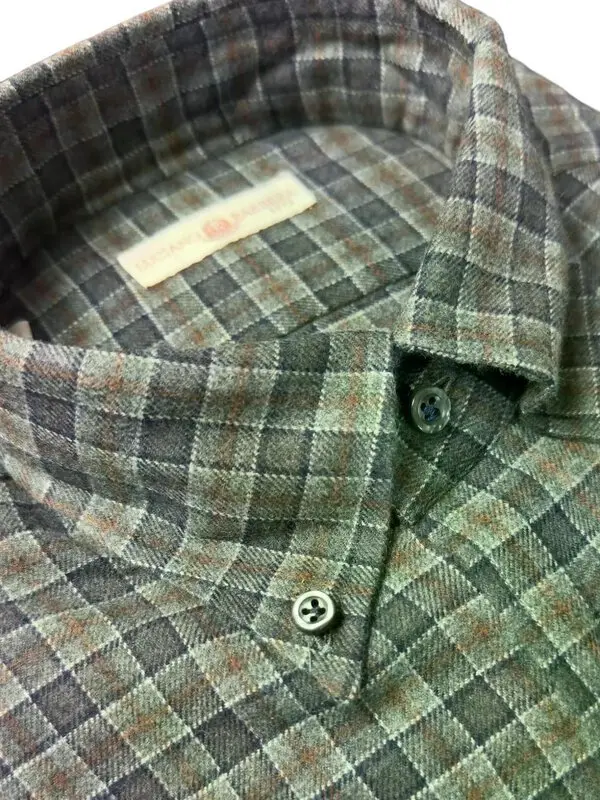 Luciano Barbera Plaid Flannel Shirt - Grey