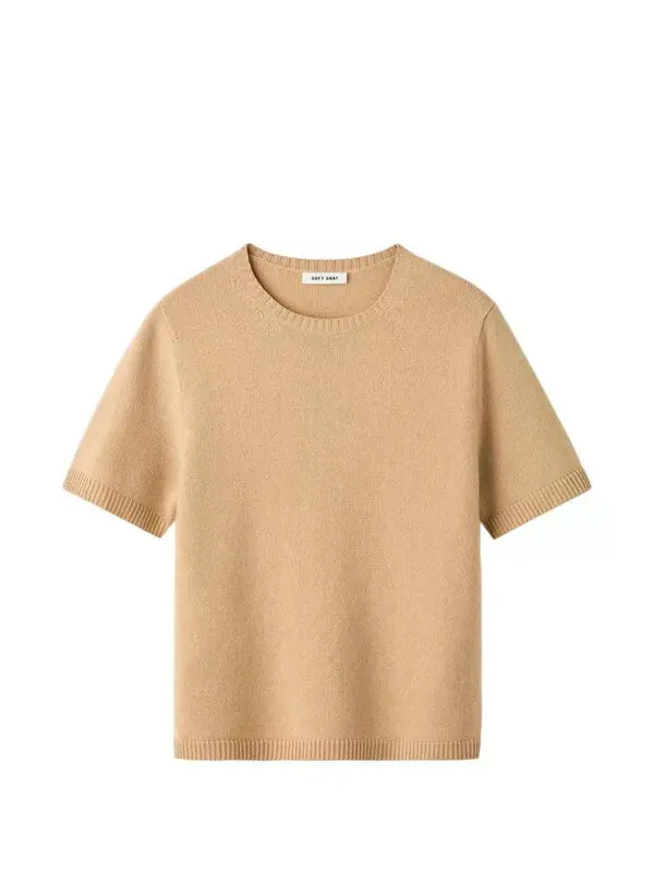 Soft Goat Oversized Knitted T-shirt - Neutrals
