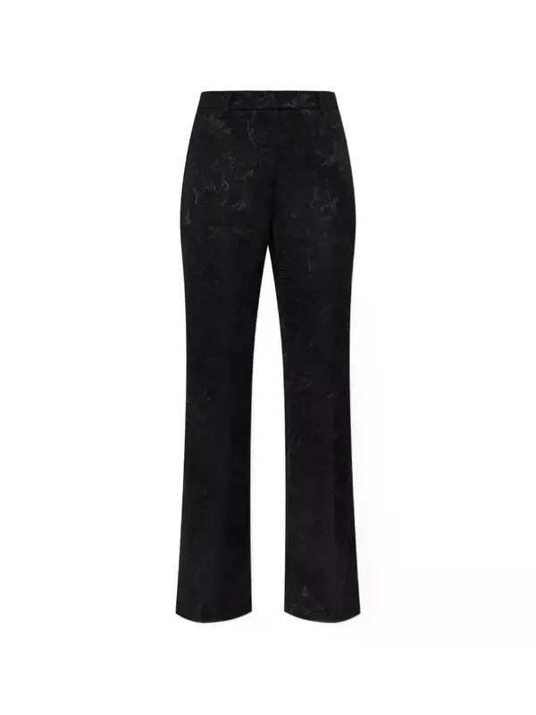 Etro Floral-jacquard Flared Trousers - Black