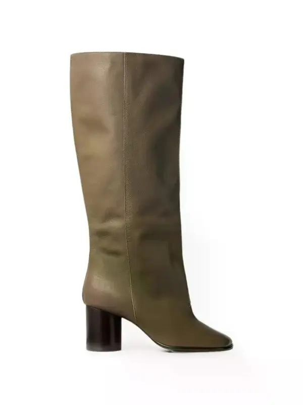 LEMAIRE Crease Sleeve Boots In Soft Glossy Leather - Brown