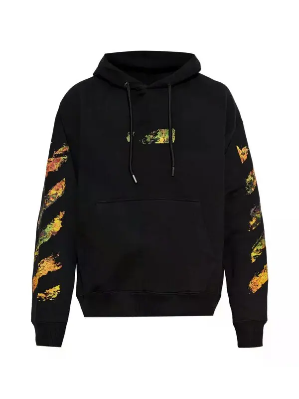 Off-White Arrows-print Drawstring Hoodie - Black
