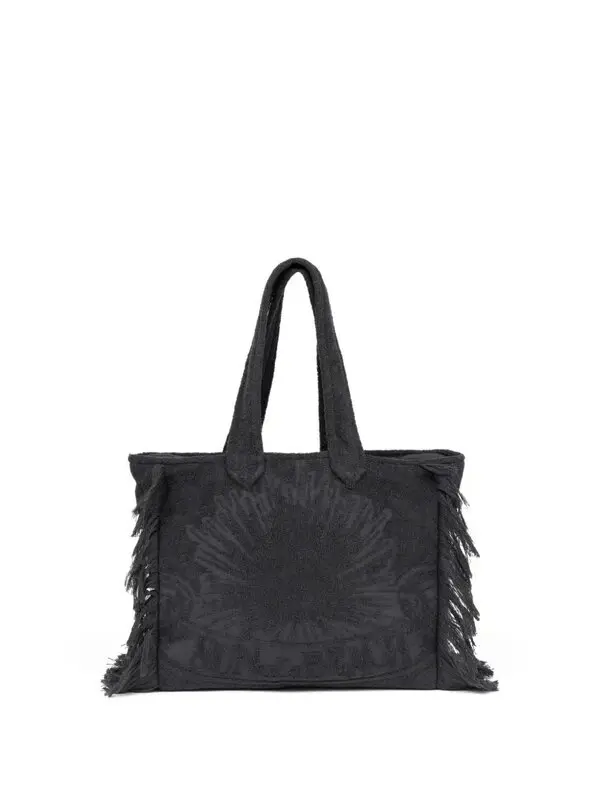 SUN OF A BEACH Terry Fringe-trim Tote Bag - Grey