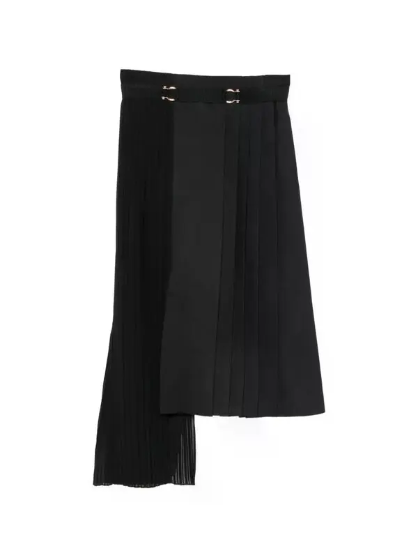 Sandro Cecilia Asymmetric Pleated Skirt - Black