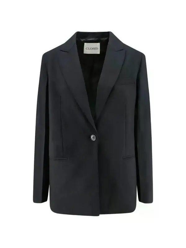 Closed Single-breasted Peak-lapel Blazer
